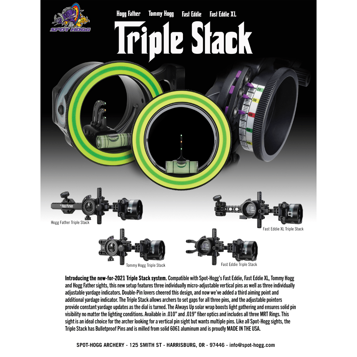 Spot Hogg Fast Eddie Triple Stack MRT Bow Sight - Als.com