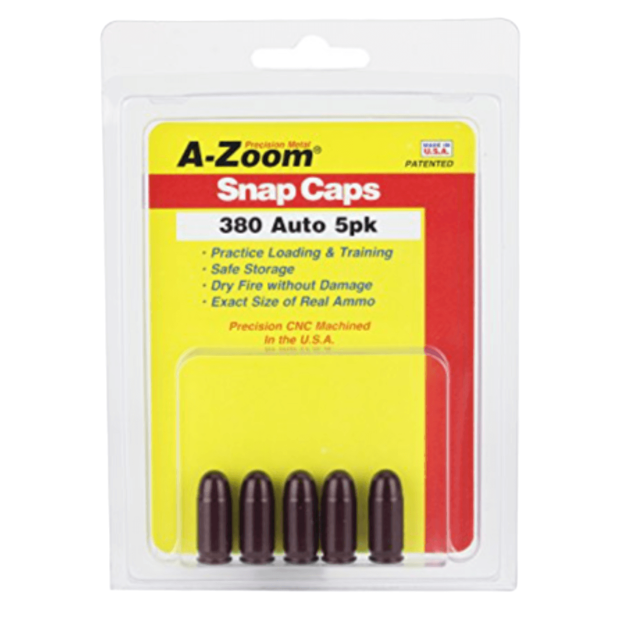 A-Zoom Pistol Metal Snap Cap 380 Auto (5 Pack) - Als.com
