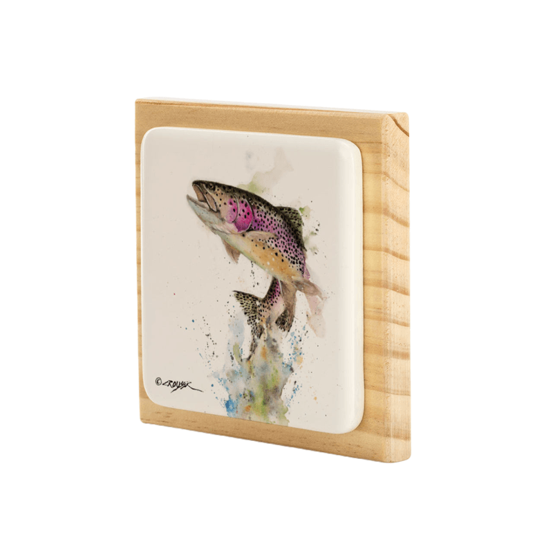 Big Sky Carvers Rainbow Trout Block with Tile - Als.com