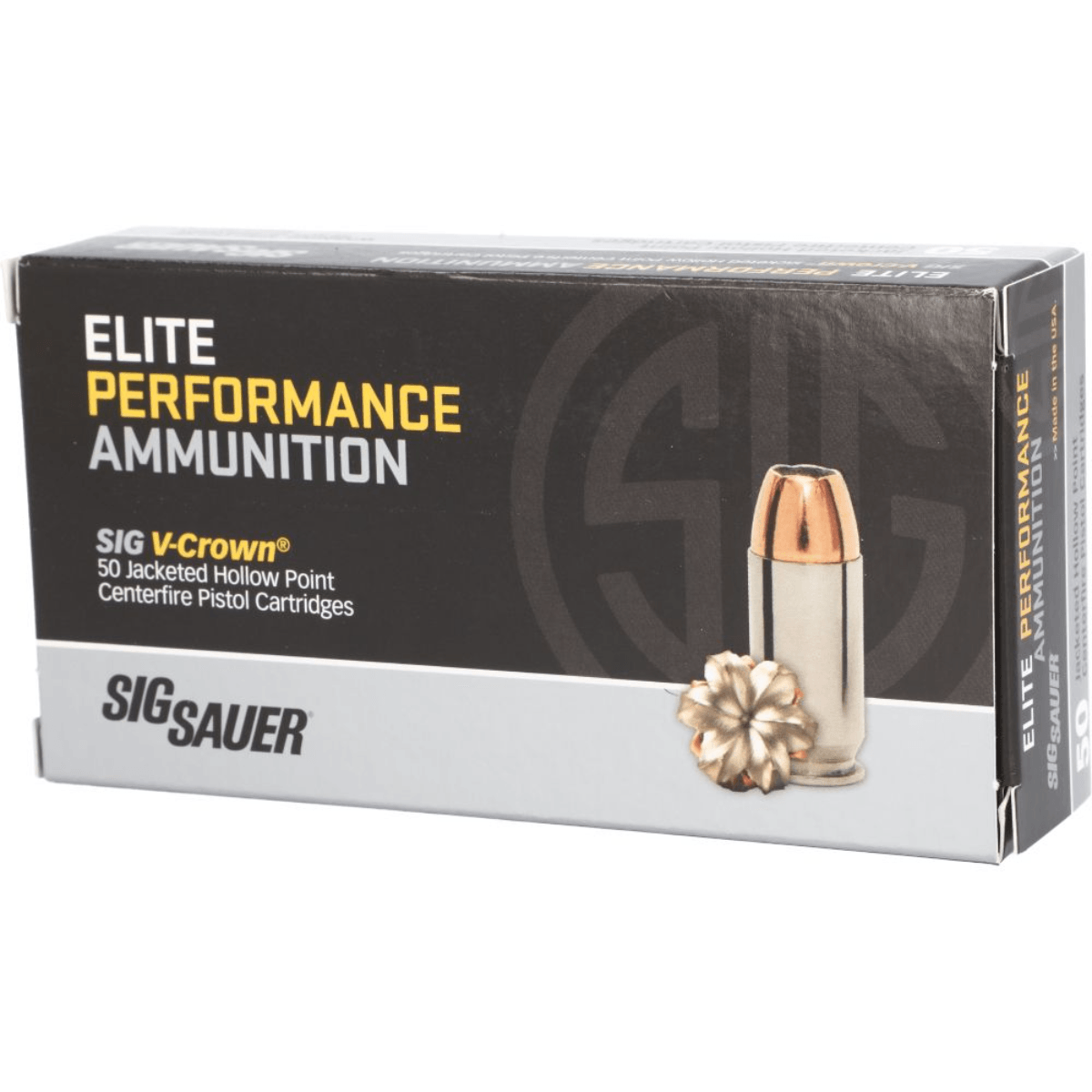 Sig Sauer Elite Performance 40 S&W 165 Grain V-Crown JHP Ammunition 50 ...
