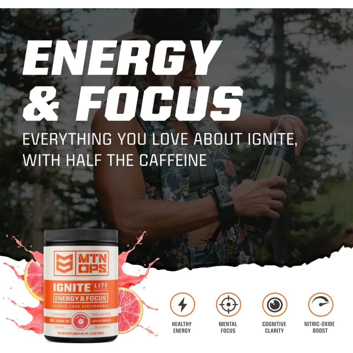 MTN OPS Ignite Lite Supercharged Energy Drink Mix - Als.com